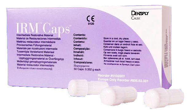 IRM Caps Cement. Plastforstærket zinkilteeugenol. Kapsler - Provisorisk ...